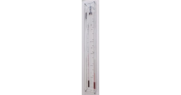 Plexiglas contrabarometer met glas, rood